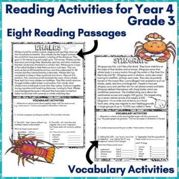 Ocean Animals Reading Comprehension Activities for Year 4 - Top ...