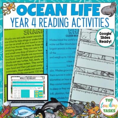 Ocean Animals Reading Comprehension Activities for Year 4 - Top ...