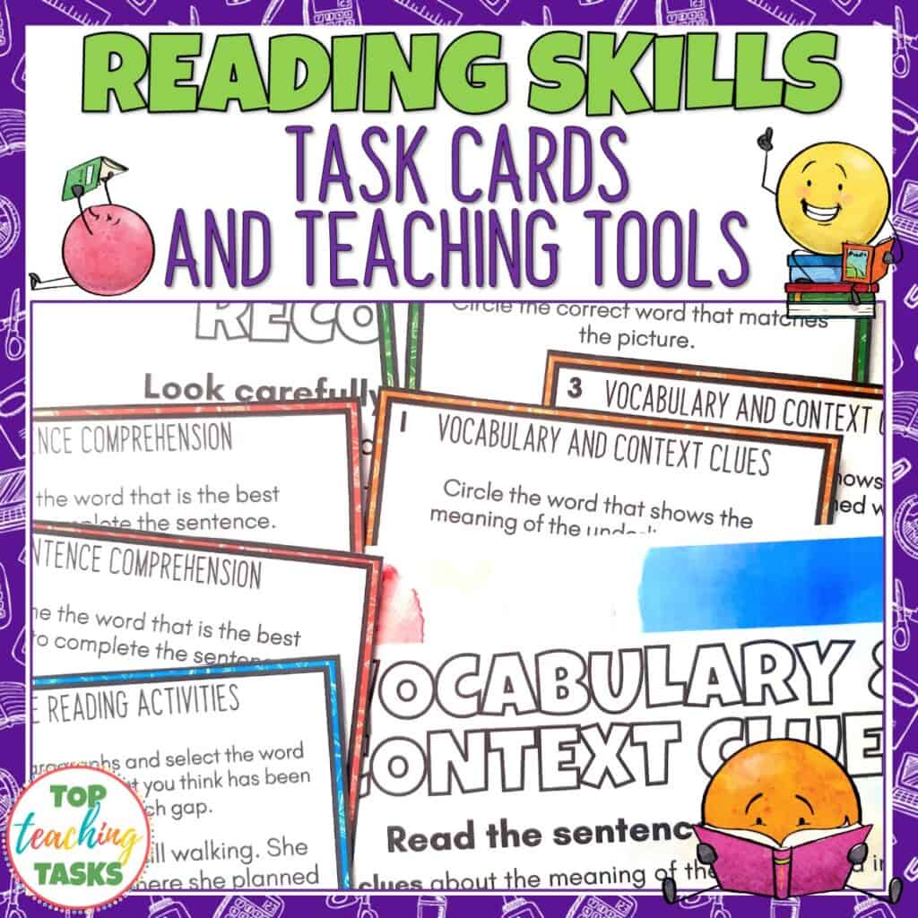 Reading Skills Task Cards and Teaching Tools - Word Recognition and ...