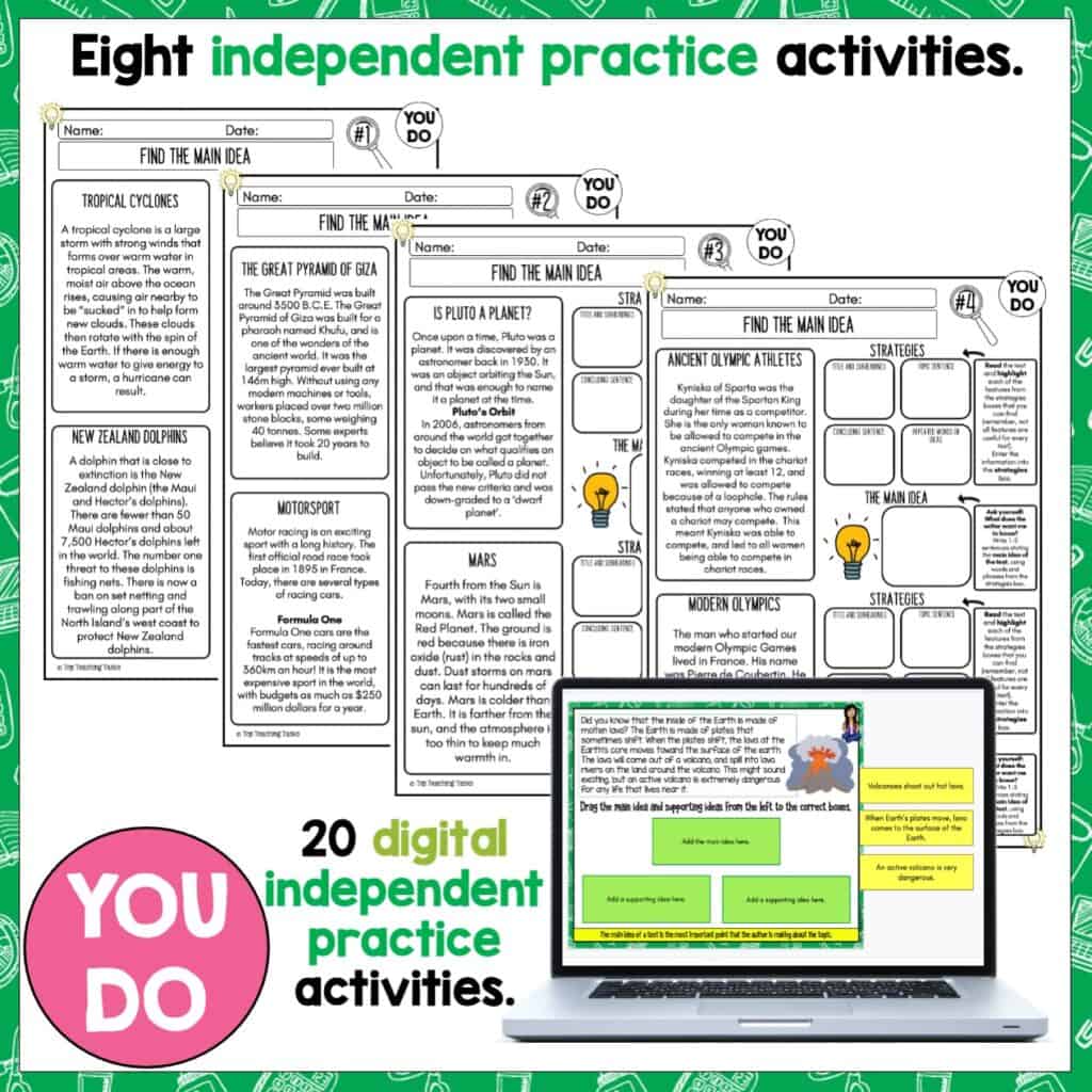 Finding the Main Idea | A Step By Step Guide to Finding the Main Idea ...