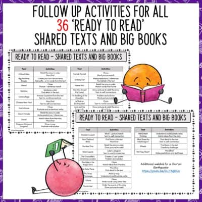 Ready to Read Activities for Shared Texts and Big Books | Junior ...
