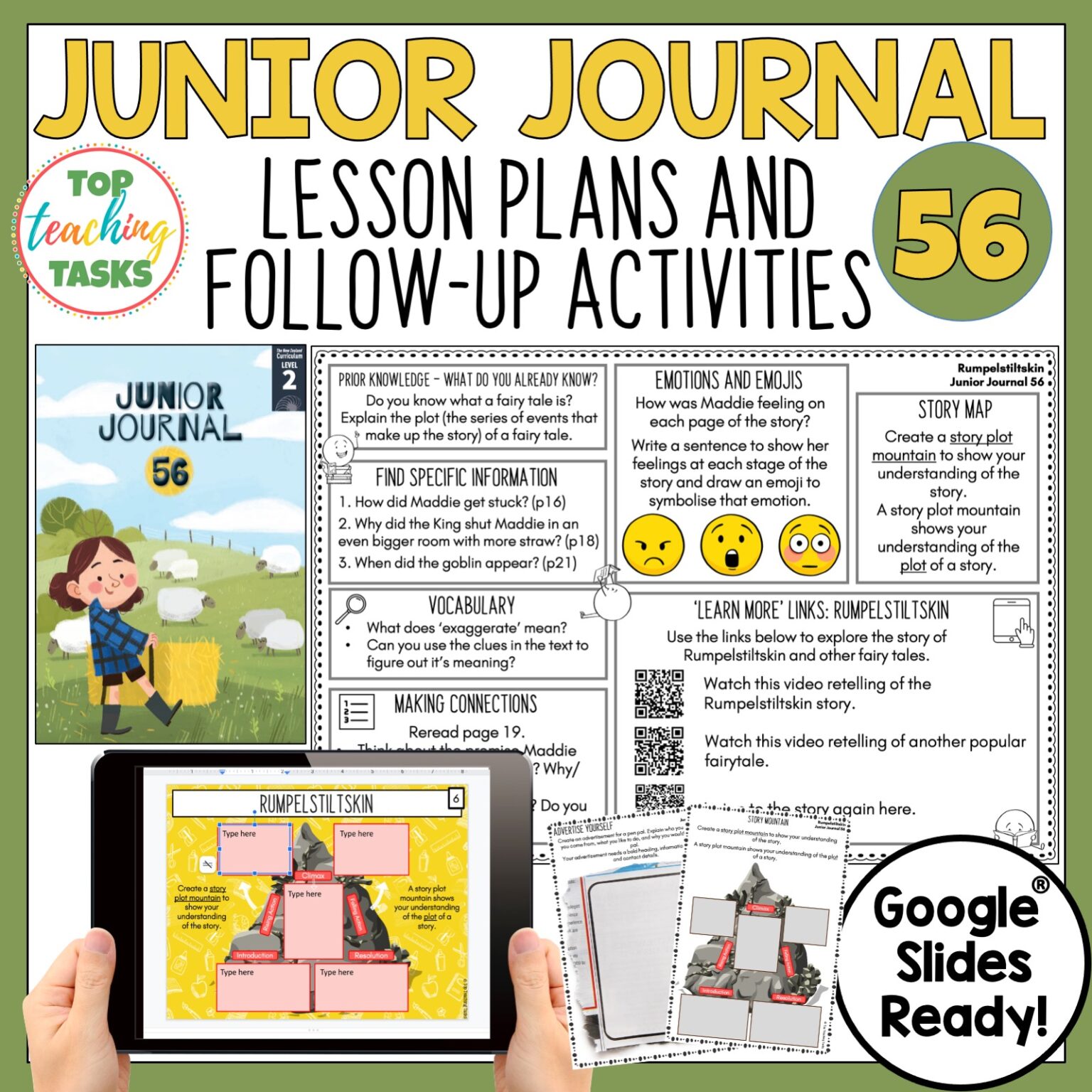NZ Junior Journal 55 Activities and Lesson Plans Paper-based and ...