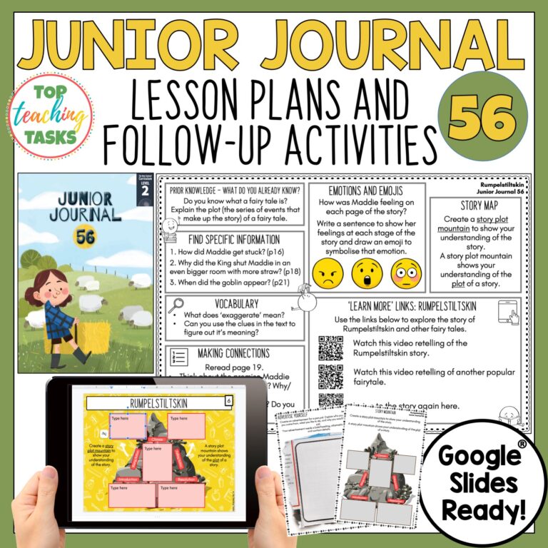 NZ Junior Journal 55 Activities and Lesson Plans Paper-based and ...