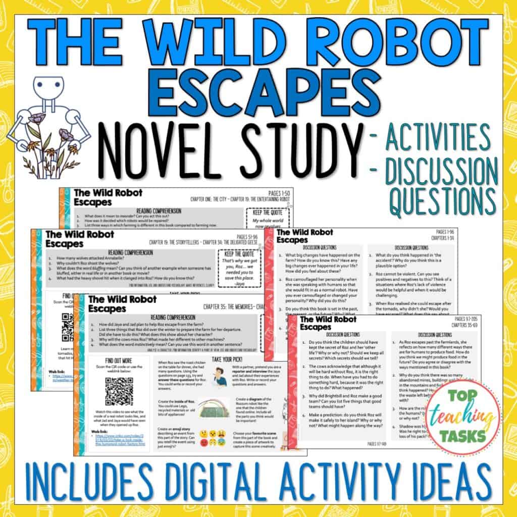 The Wild Robot Escapes Novel Study and Discussion Questions - Top ...