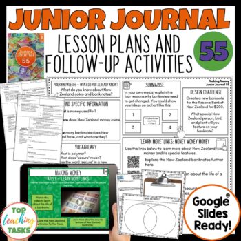 NZ Junior Journal 55 Activities and Lesson Plans Paper-based and ...