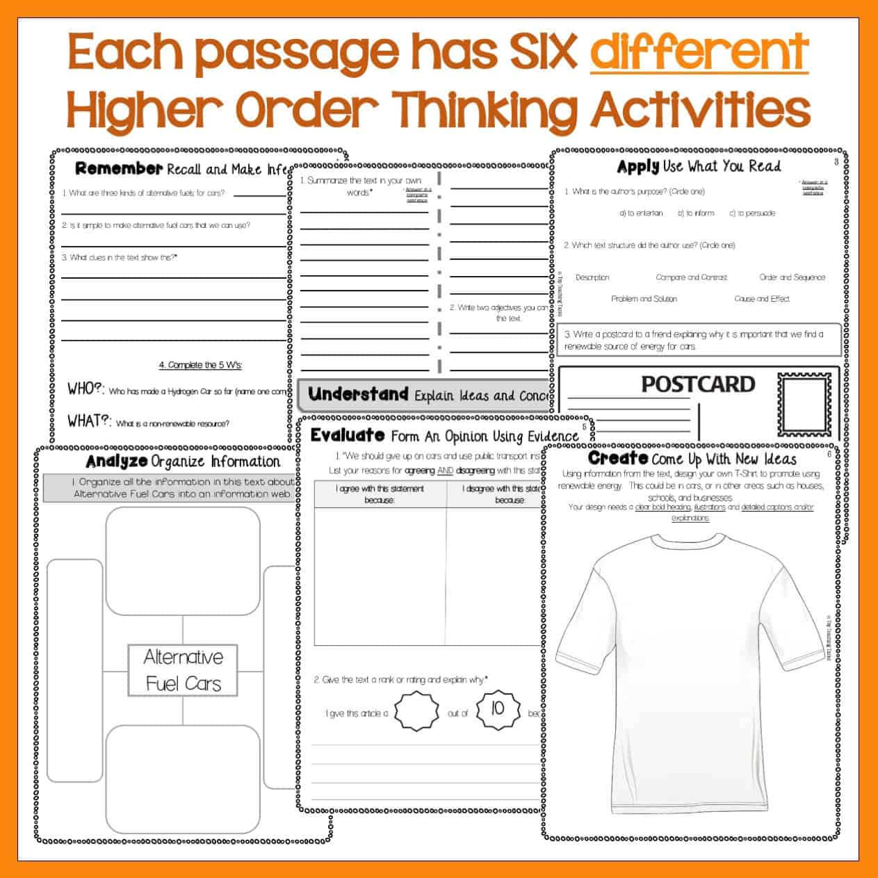 Alternative Fuels for Cars Reading Comprehension Passages and Questions ...