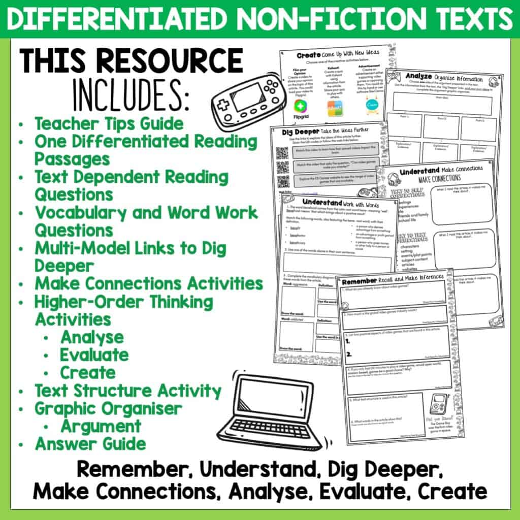 Video Games Argument Reading Comprehension Passages | Video Games ...