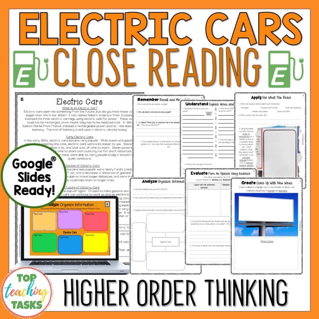 Electric Cars Reading Comprehension Passages and Questions | Science ...