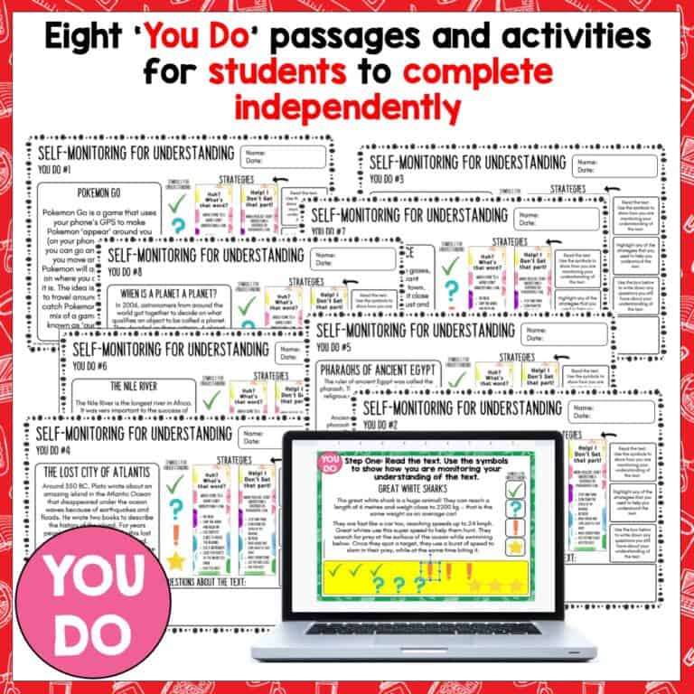 Monitoring for Understanding | Reading Passages and Activities - Top ...