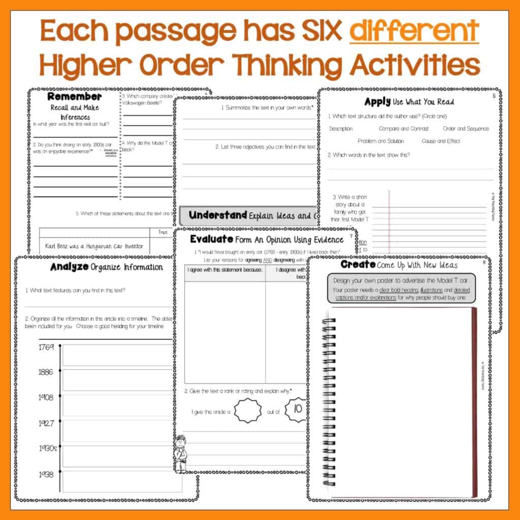 The First Cars Reading Comprehension Passages and Questions - Top ...