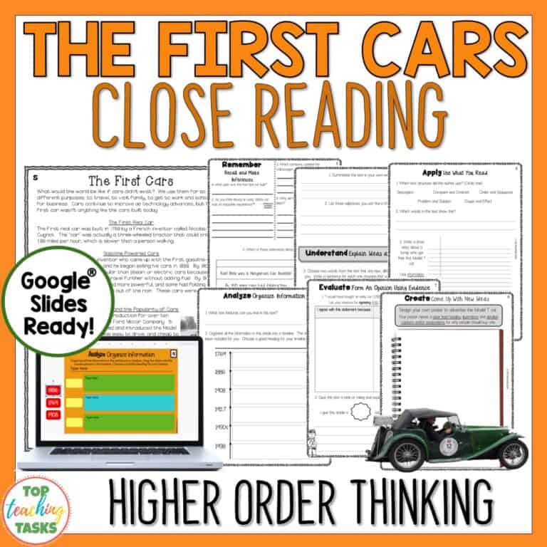 The First Cars Reading Comprehension Passages and Questions - Top ...