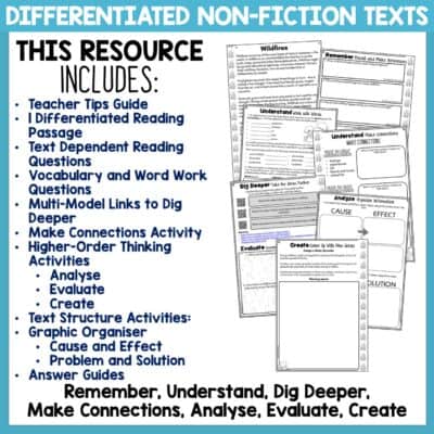 Wildfires Reading Comprehension Passages - Wildfires Reading Activities ...