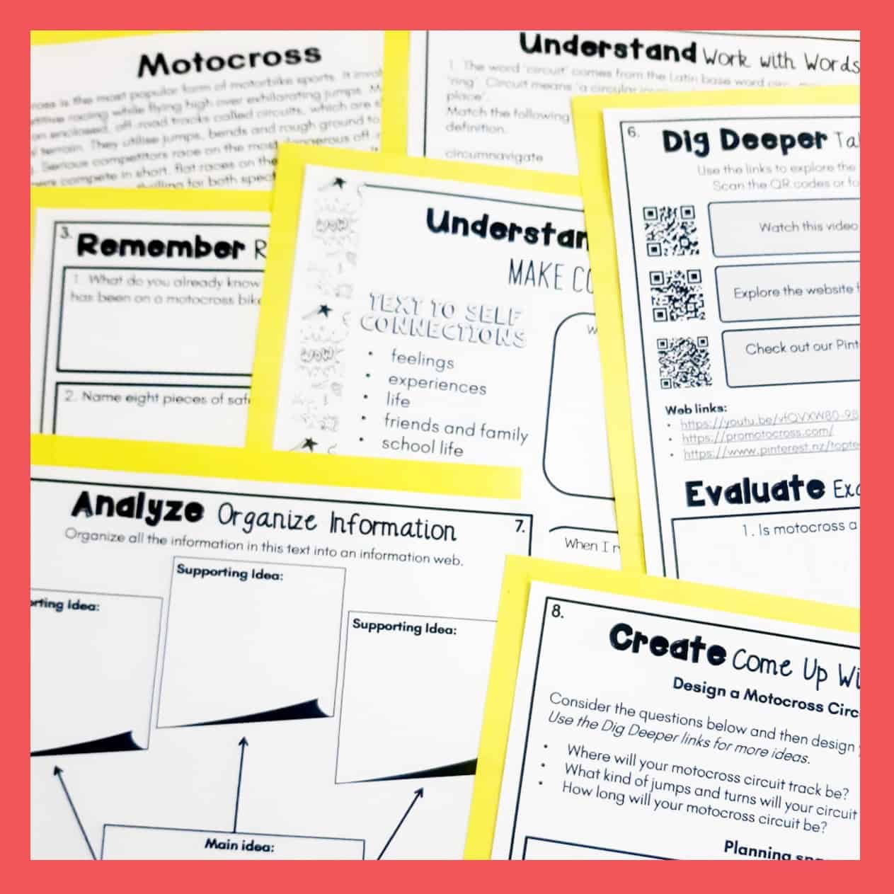 Motocross Reading Comprehension Passage and Activities | Sports Reading ...