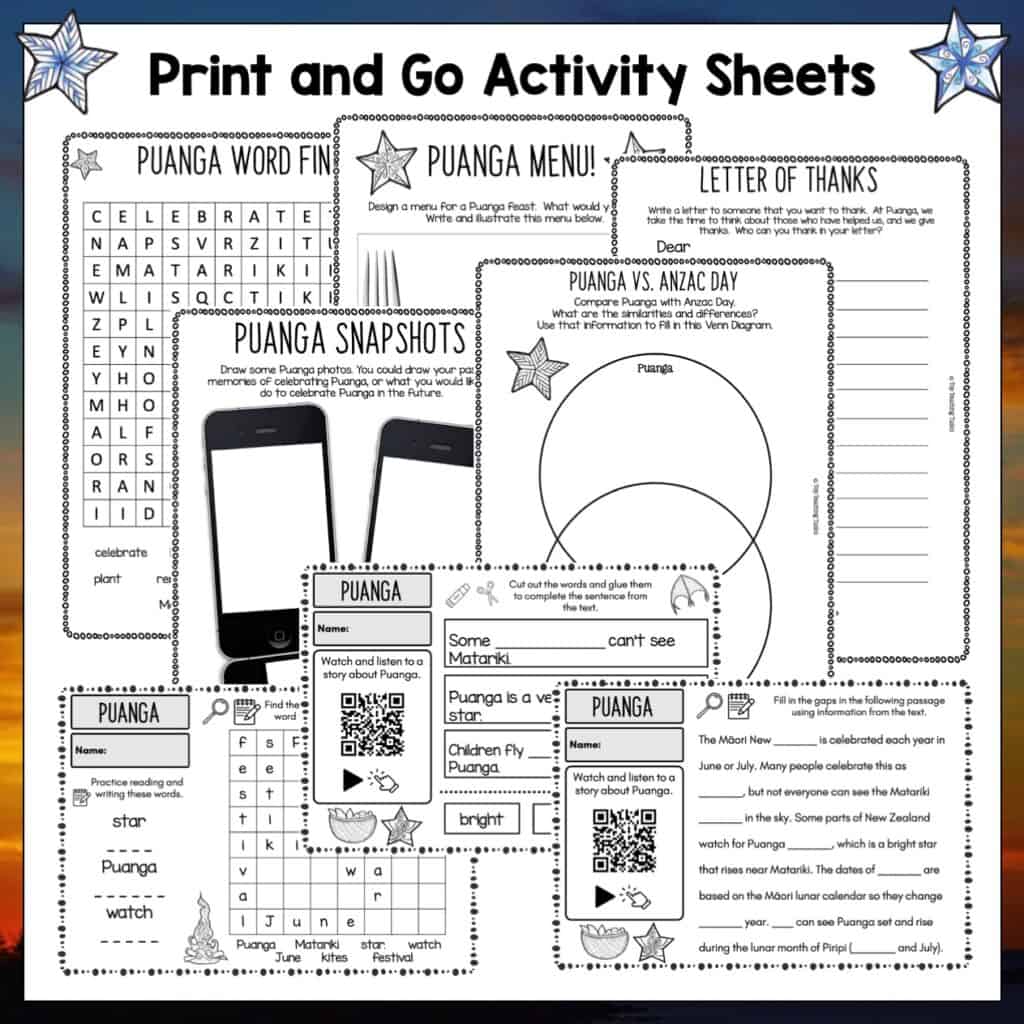 Puanga Junior Activity Pack - Top Teaching Tasks