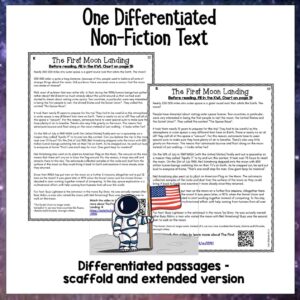 First Moon Landing Reading Activities - Top Teaching Tasks