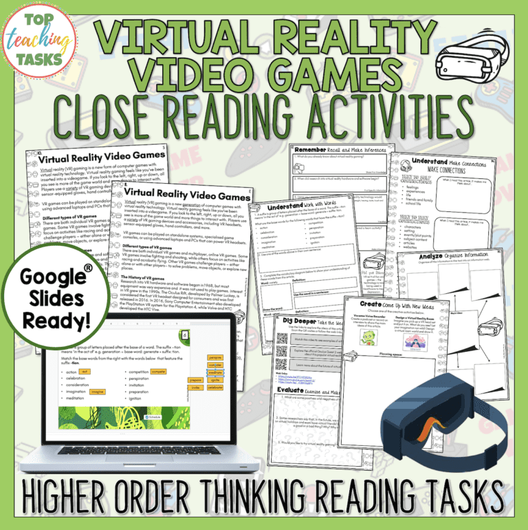 Video Games Reading Comprehension Passages | Video Games Activities ...