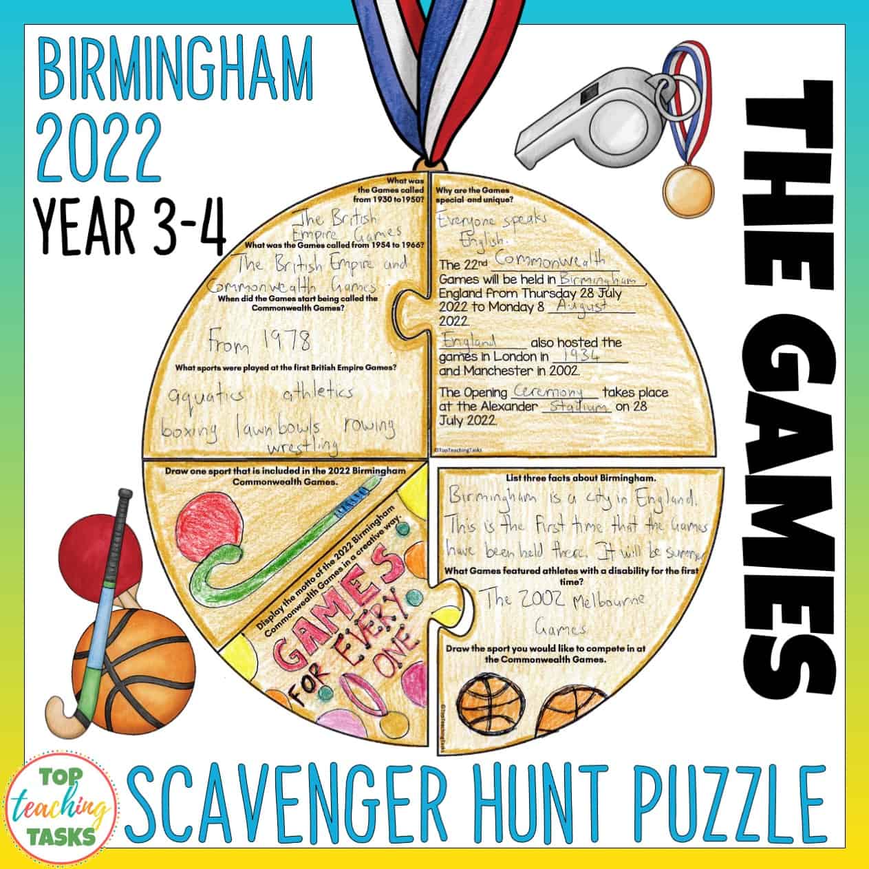 Birmingham 2022 Commonwealth Games Resource Bundle - Top Teaching Tasks