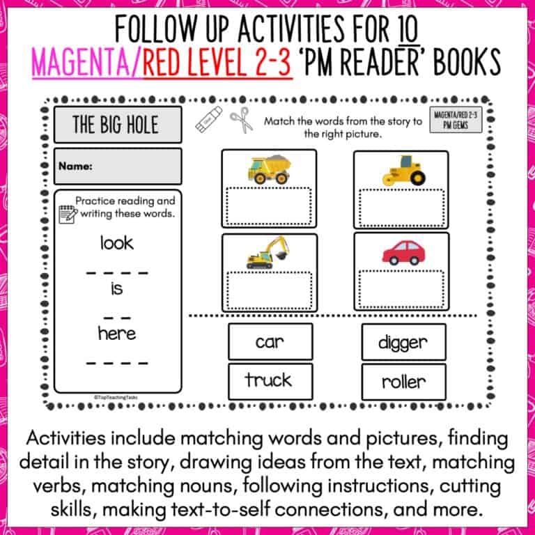 Red PM Reader Activities Level 3 - Top Teaching Tasks