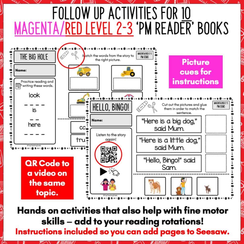 Magenta/Red Level 2-3 PM Reader Activities - Top Teaching Tasks