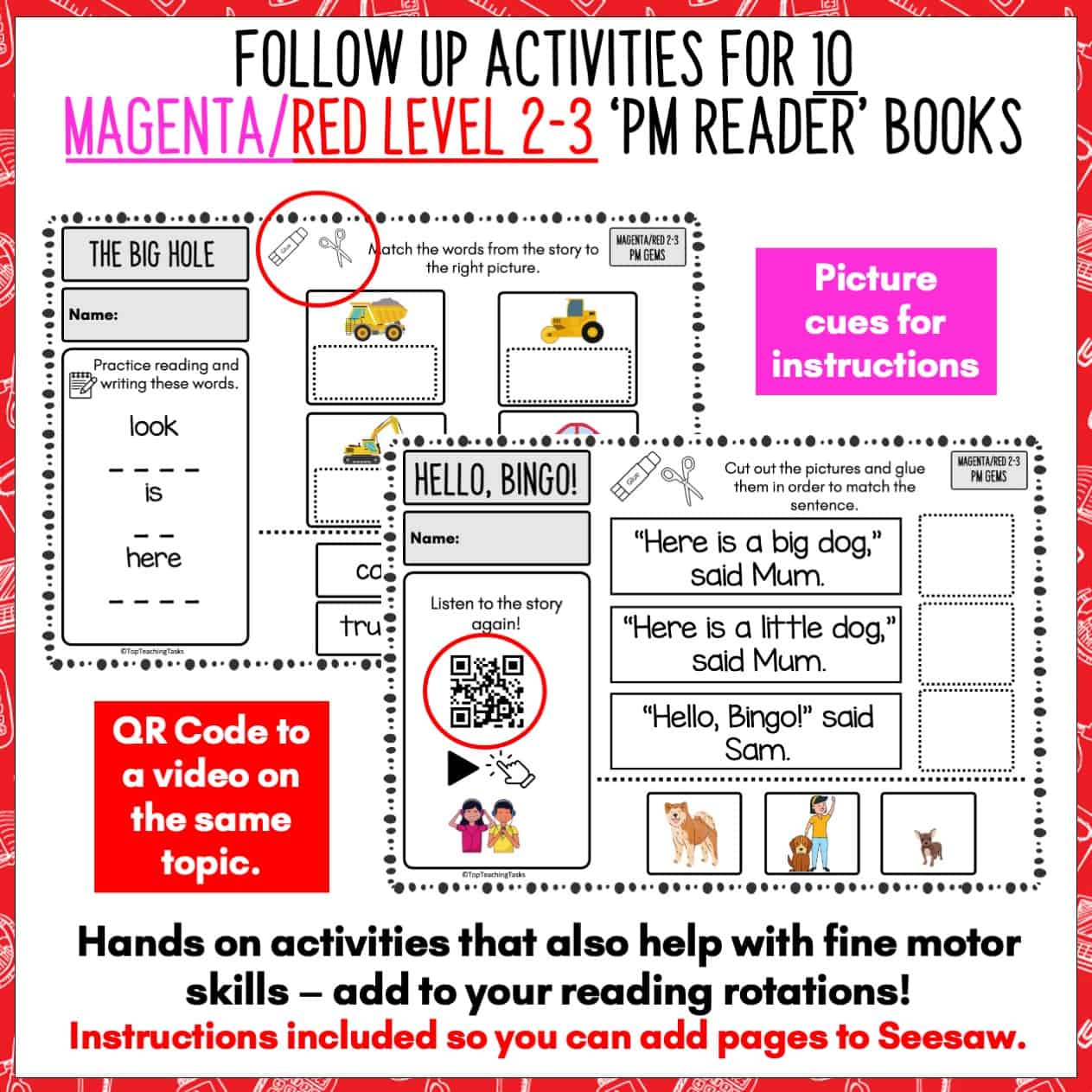 Magenta/Red Level 2-3 PM Reader Activities - Top Teaching Tasks