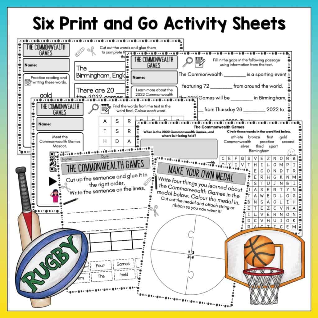 Commonwealth Games Junior Activities - Birmingham 2022 - Top Teaching Tasks