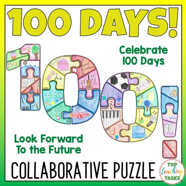 100th Day of School Collaborative Poster - Top Teaching Tasks