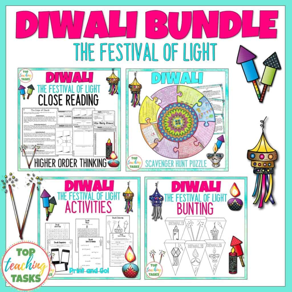 Diwali Reading Comprehension and Activities Bundle - Top Teaching Tasks