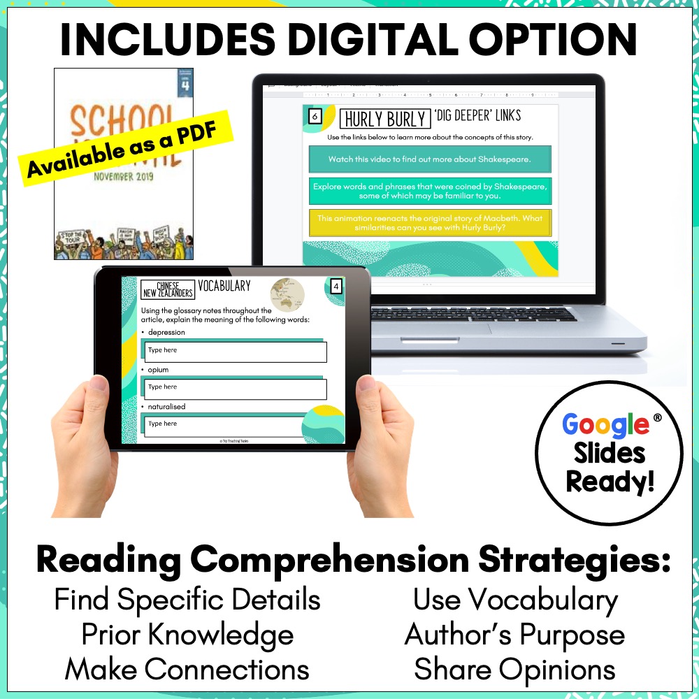 NZ School Journal Level 4 November 2019 Activities - Top Teaching Tasks