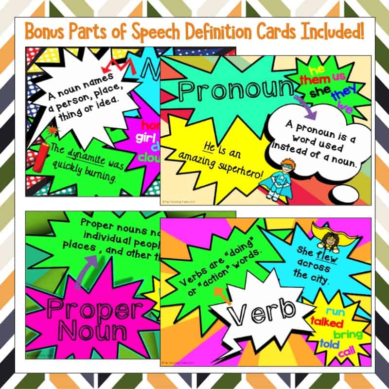 Parts of Speech Grammar Task Cards (Multi-Choice) - Top Teaching Tasks
