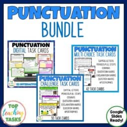 Punctuation Digital Task Cards Paperless Google Drive® Resource - Top ...