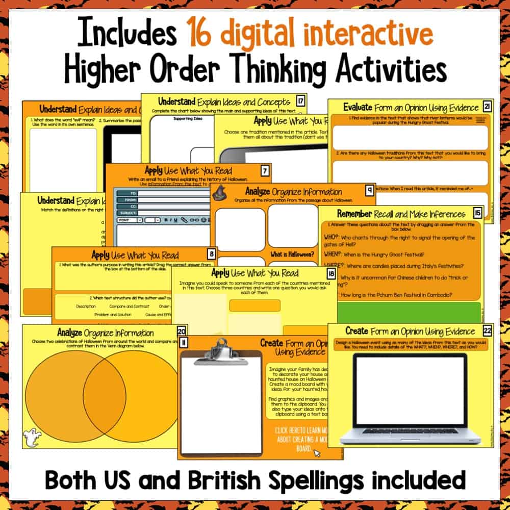 Halloween Digital Reading Comprehension Activity for Google Slides ...