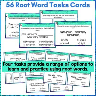 Greek and Latin Root Word Task Cards | Morphology Task Cards - Top ...