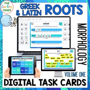 Greek and Latin Root Word Digital Task Card Activities | Morphology ...