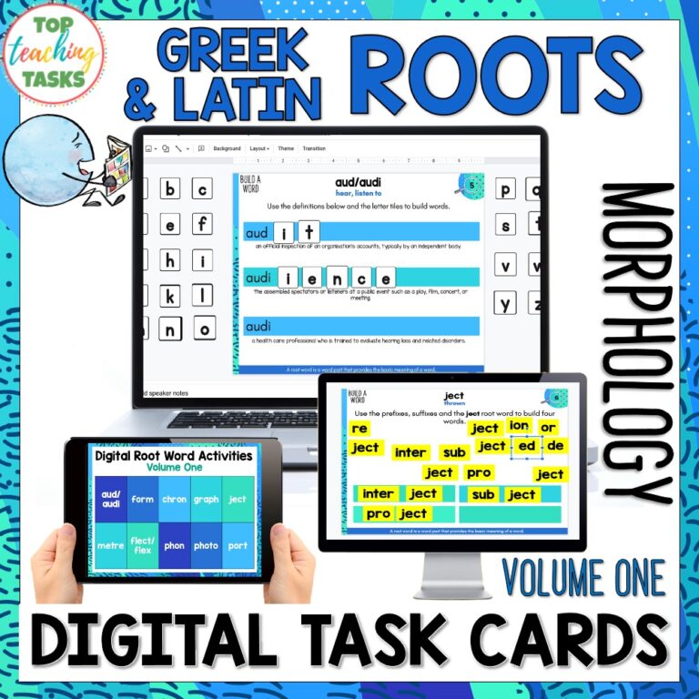 Greek and Latin Root Word Digital Task Card Activities | Morphology ...