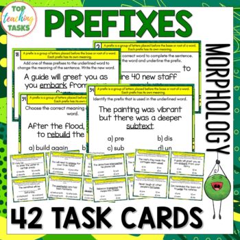 Prefixes Task Cards | Morphology Task Cards - Top Teaching Tasks