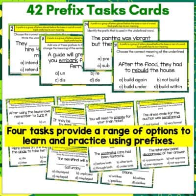 Prefixes Task Cards | Morphology Task Cards - Top Teaching Tasks