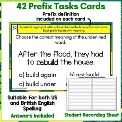Prefixes Task Cards | Morphology Task Cards - Top Teaching Tasks