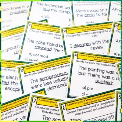Prefixes Task Cards | Morphology Task Cards - Top Teaching Tasks