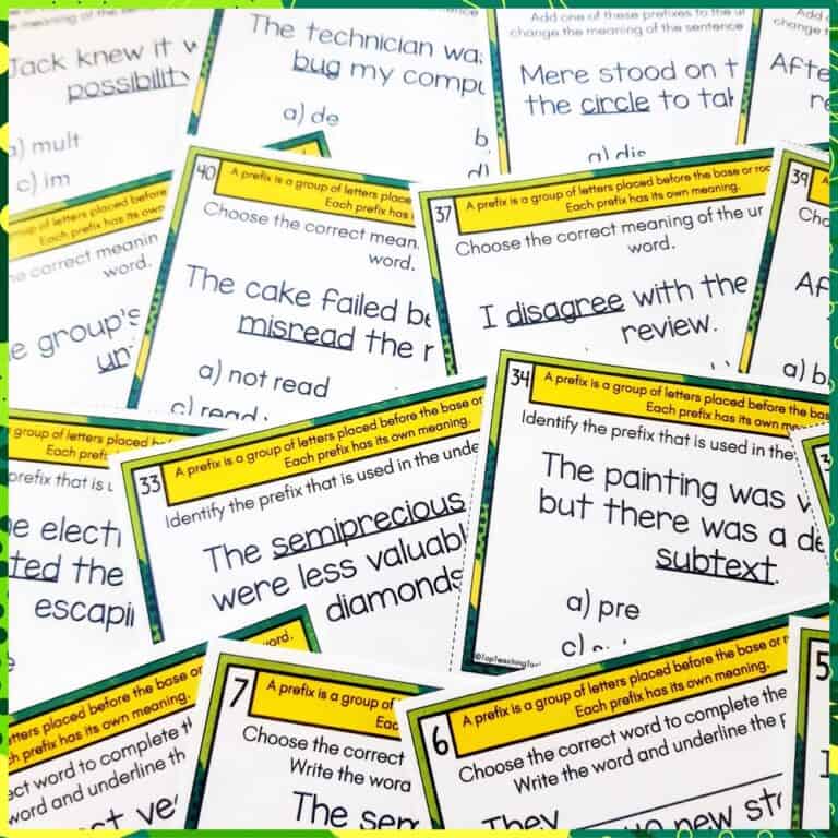 Prefixes Task Cards | Morphology Task Cards - Top Teaching Tasks