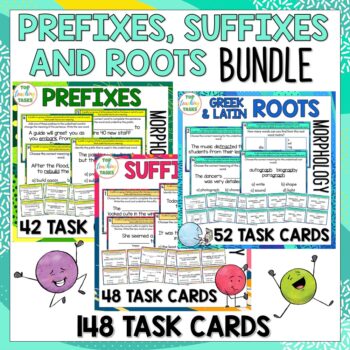 Prefixes, Suffixes and Greek and Latin Root Word Task Cards Bundle ...