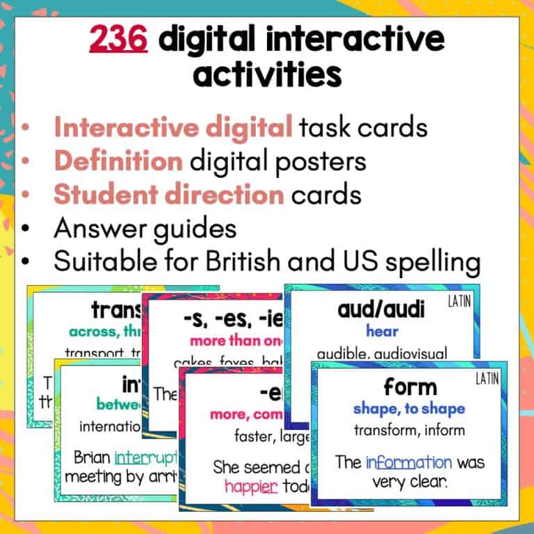 Prefixes, Suffixes and Greek and Latin Root Word Digital Task Cards ...