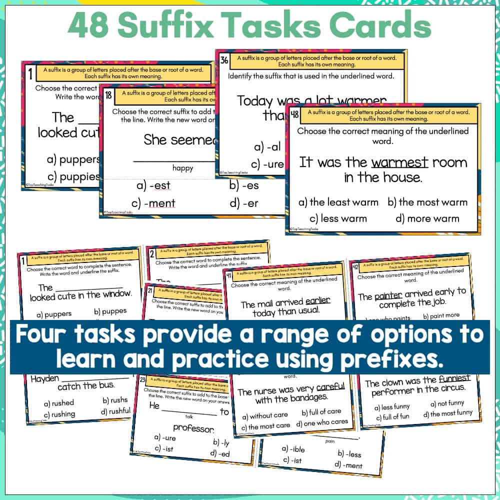 Prefixes, Suffixes and Greek and Latin Root Word Task Cards Bundle ...