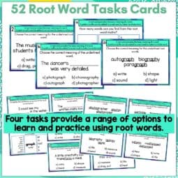 Prefixes, Suffixes and Greek and Latin Root Word Task Cards Bundle ...