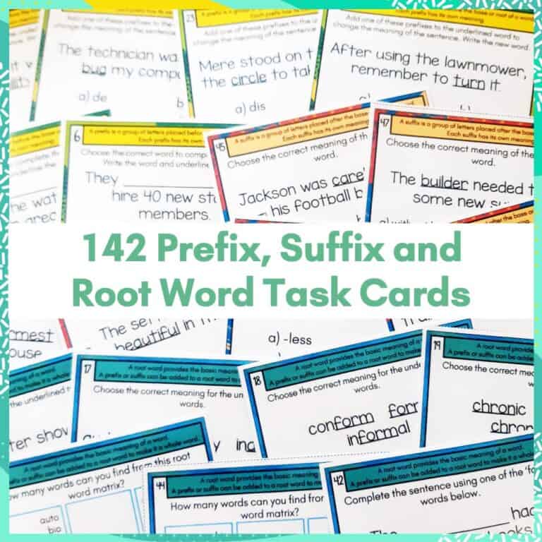 Prefixes, Suffixes and Greek and Latin Root Word Task Cards Bundle ...
