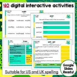 Prefixes Digital Task Card Activities Volume Two | Morphology ...