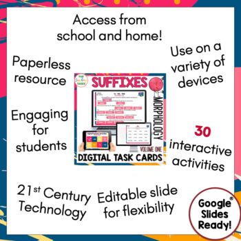 Suffixes Digital Task Card Activities Volume One | Morphology ...