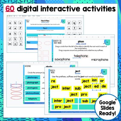 Greek and Latin Root Word Digital Task Card Activities | Morphology ...