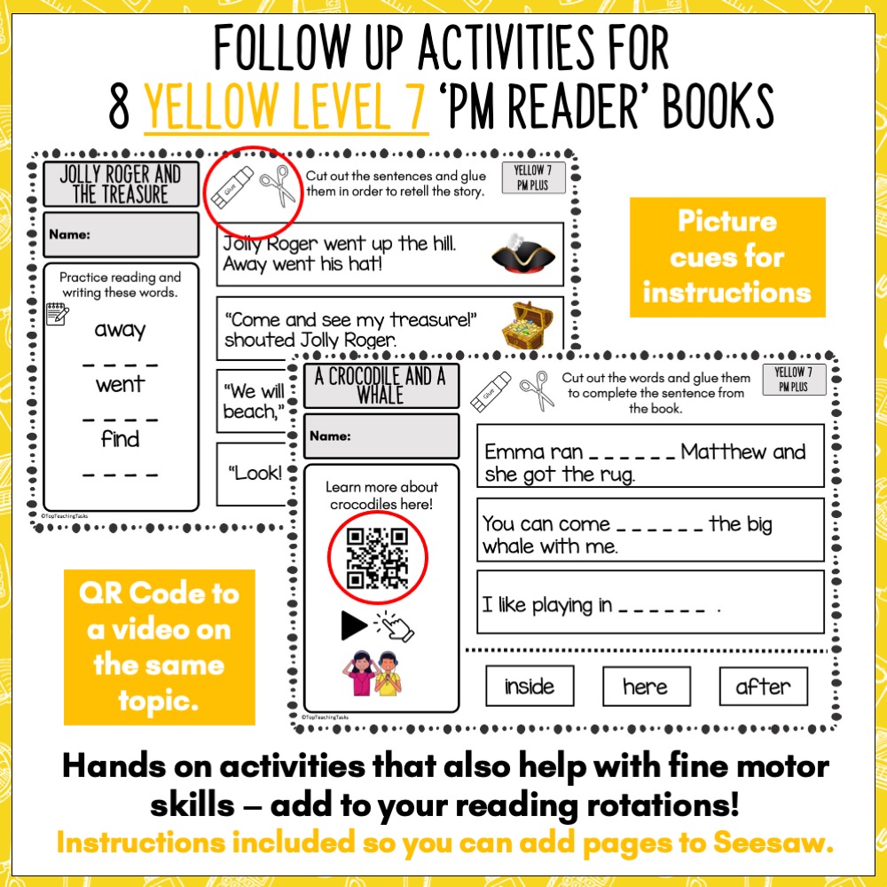 Yellow Level 7 PM Readers Follow Up Activities - Top Teaching Tasks