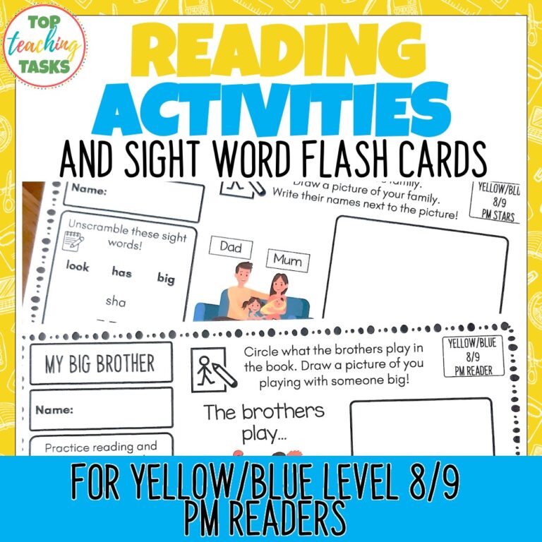 Yellow/Blue Level 8/9 PM Readers Follow Up Activities - Top Teaching Tasks