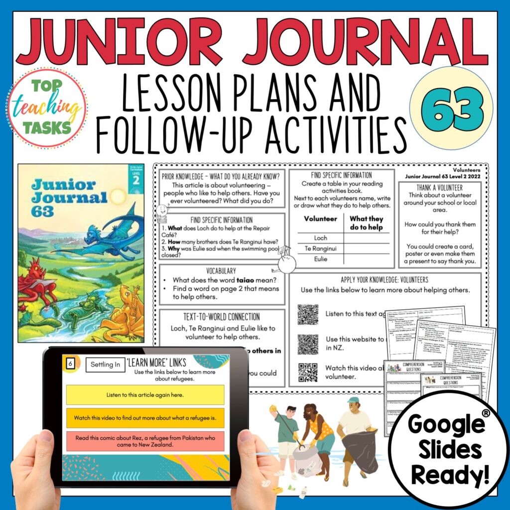 NZ Junior Journal 63 Activities and Lesson Plans | Print and Digital ...